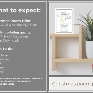 Christmas Poem for Dad Christmas Poem Print Merry Christmas Dad Poems ...