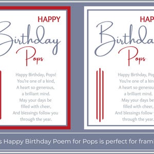 Loving Birthday Poem for Pops Perfect Gift to Show Pops How Much He is ...