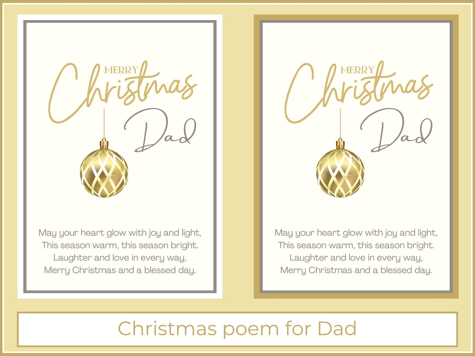 Christmas Poem Merry Christmas Dad Poem Print Christmas Poem for Dad ...