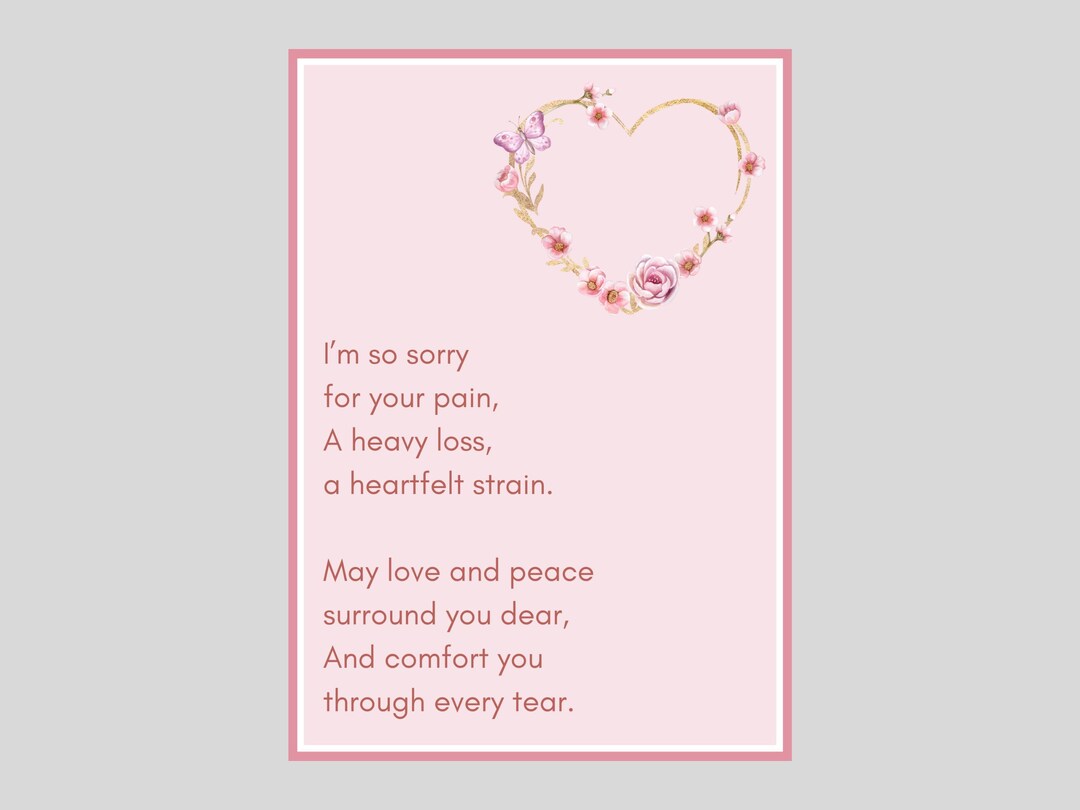 Condolence Poem A Sympathy Poem to Offer Words of Comfort for the Loss ...