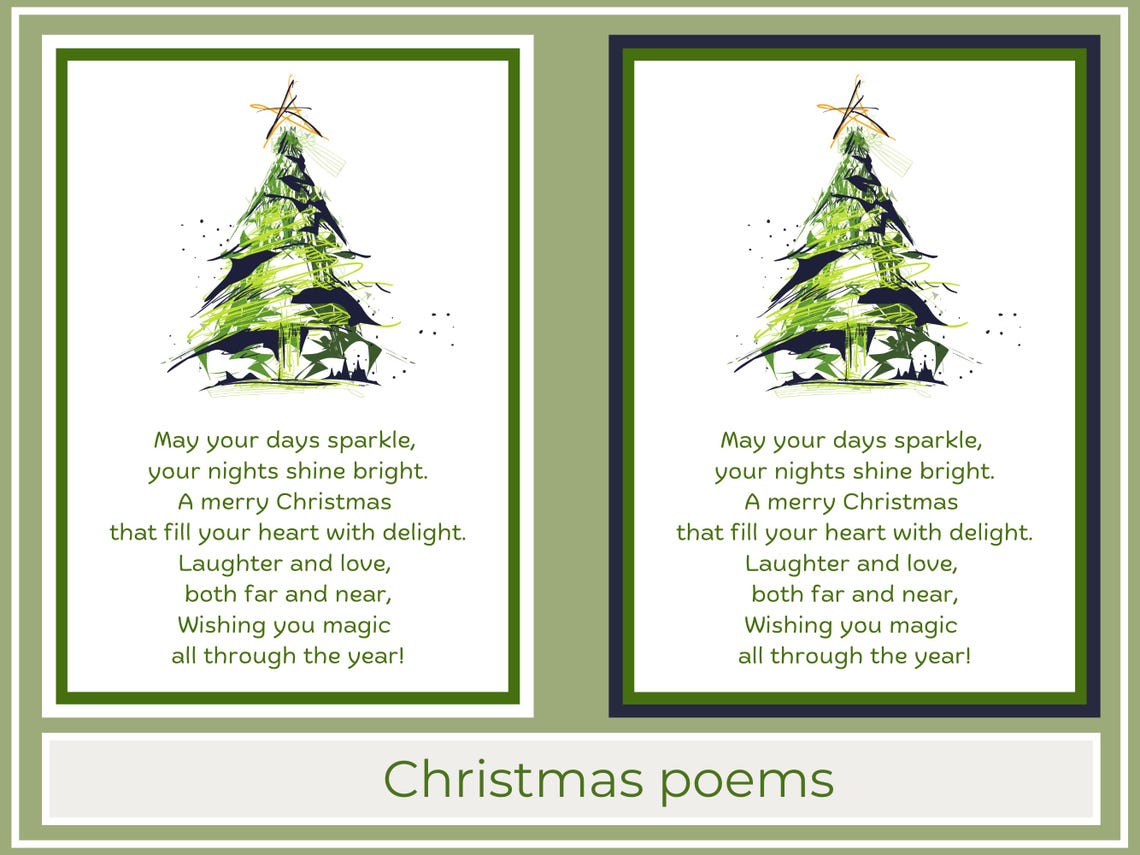 Christmas Poem Print "may Your Days Sparkle" Christmas Poetry Xmas ...