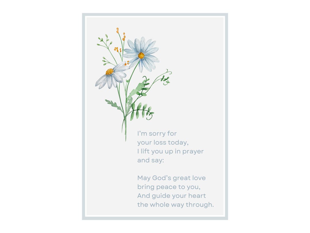 Christian Condolence Poem Printable Instant Download A Sympathy Poem ...