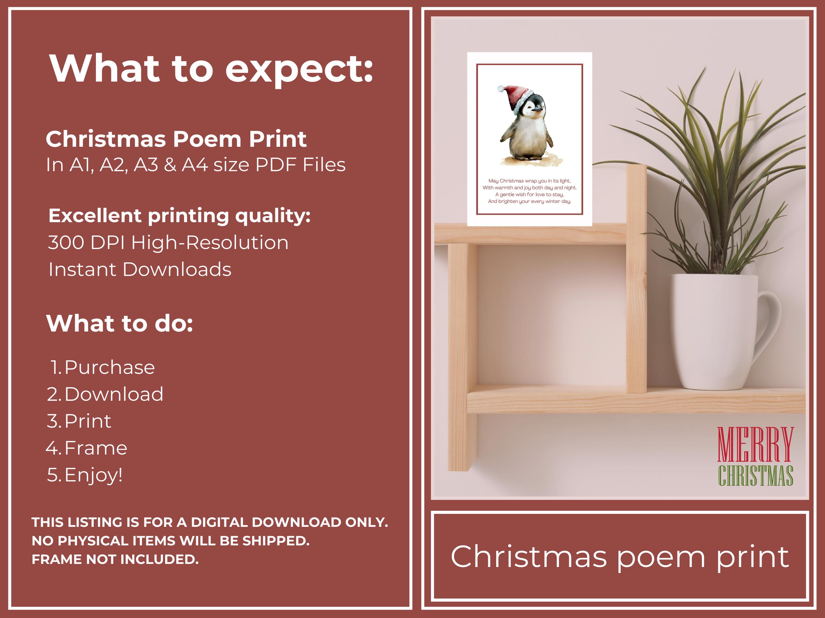 Christmas Poem Print may Christmas Wrap You Christmas Poetry Xmas ...