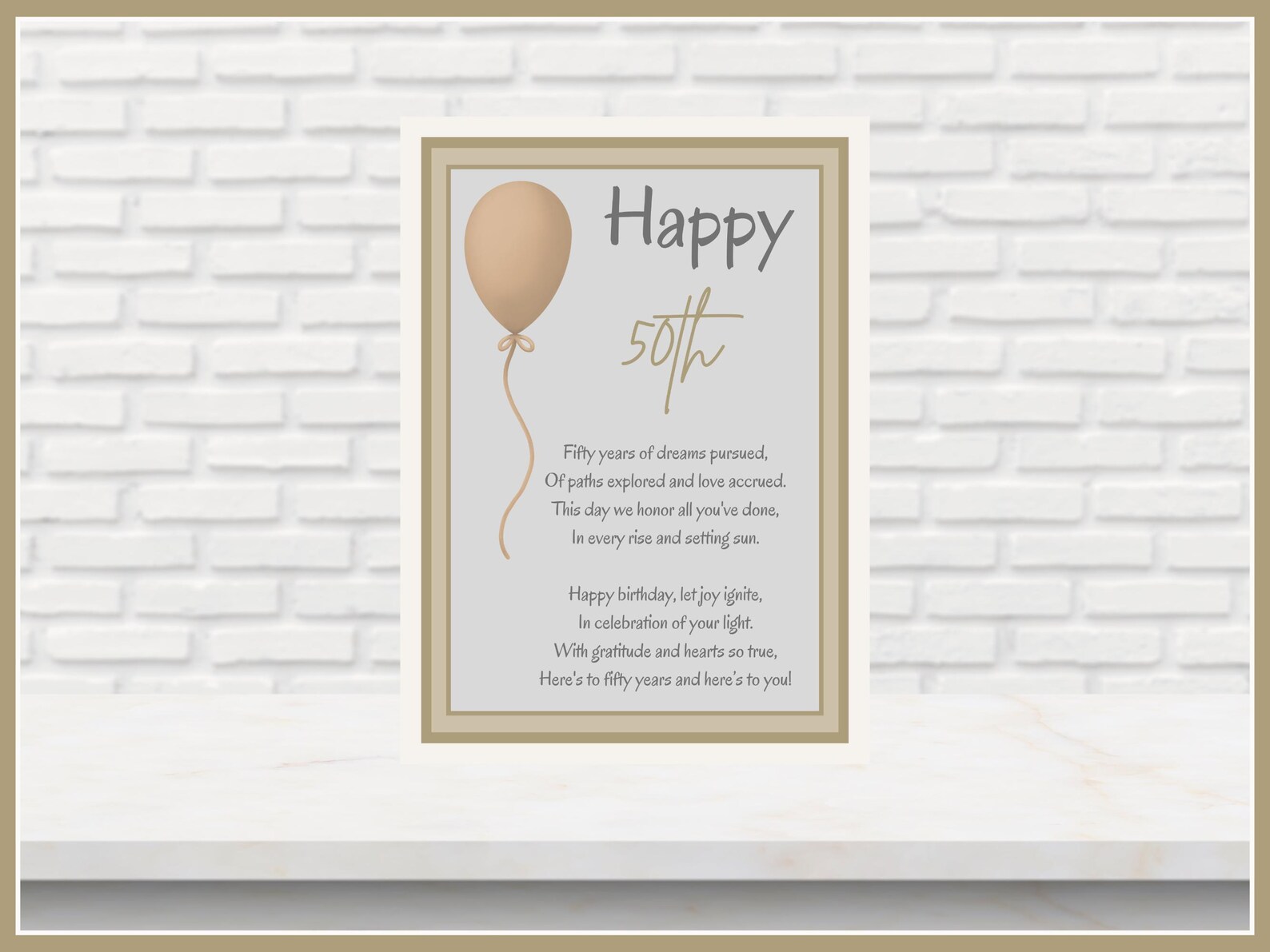 50th Birthday Poem Printable Milestone Gift Instant Download - Etsy