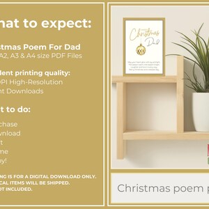Christmas Poem Merry Christmas Dad Poem Print Christmas Poem for Dad ...