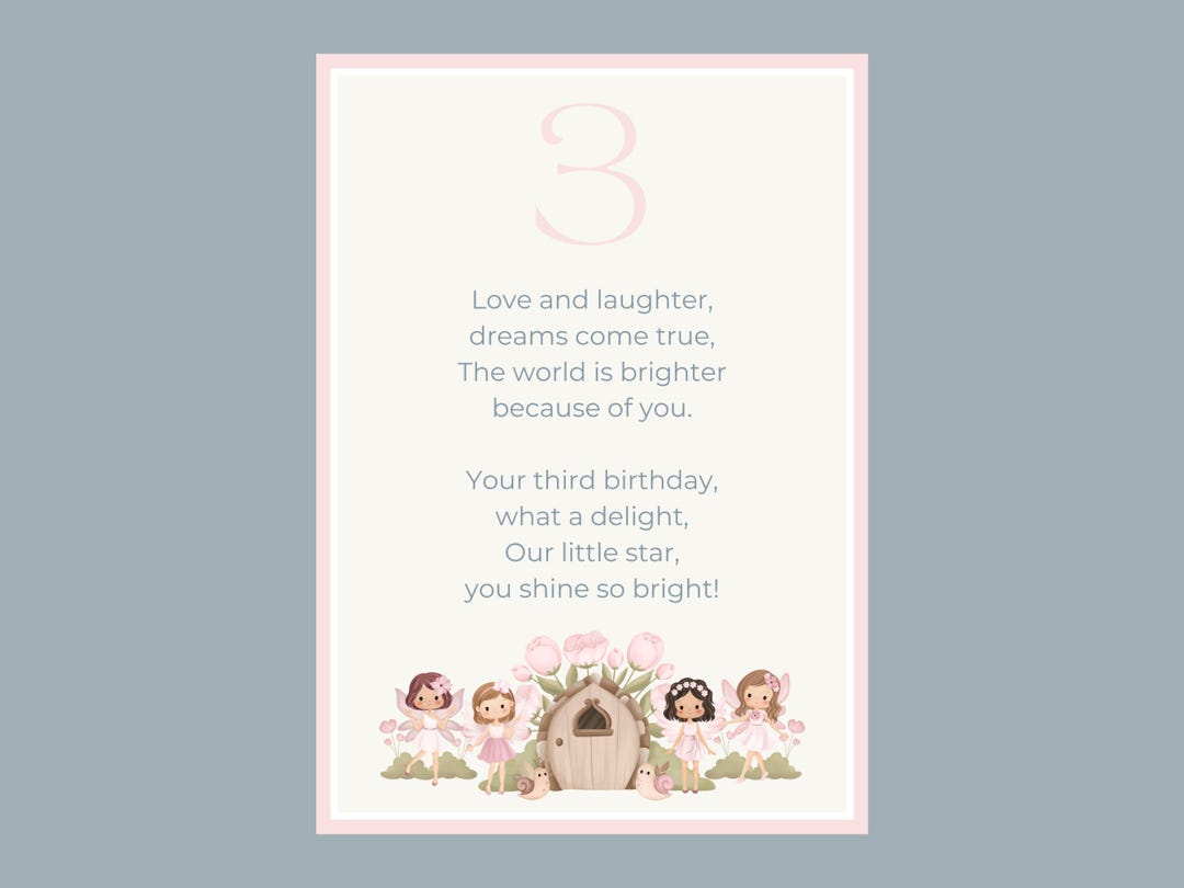 3rd Birthday Poem for Little Girl Happy Third Birthday Poem for ...