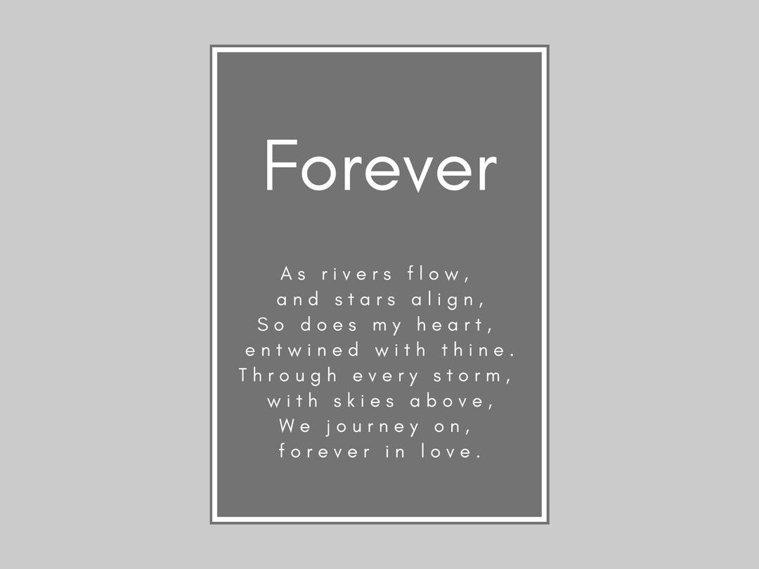 Love Poem Printable Instant Download for "forever" Perfect for Framing ...
