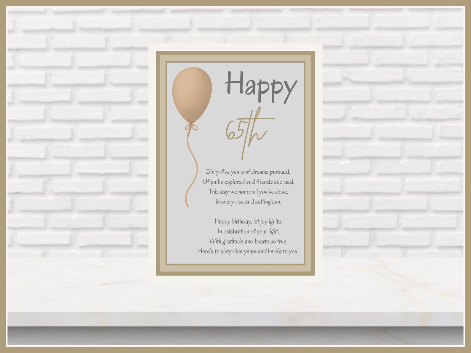65th Birthday Poem Printable for Him or Her: Milestone Gift (digital ...