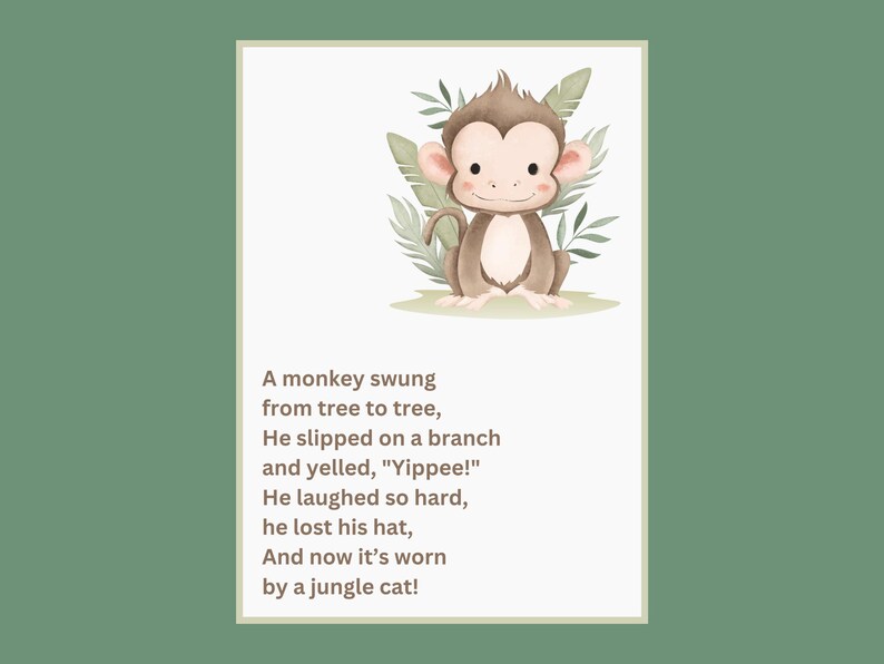 Children's Rhymes Printable Funny Animal Poems for Kids Instant ...