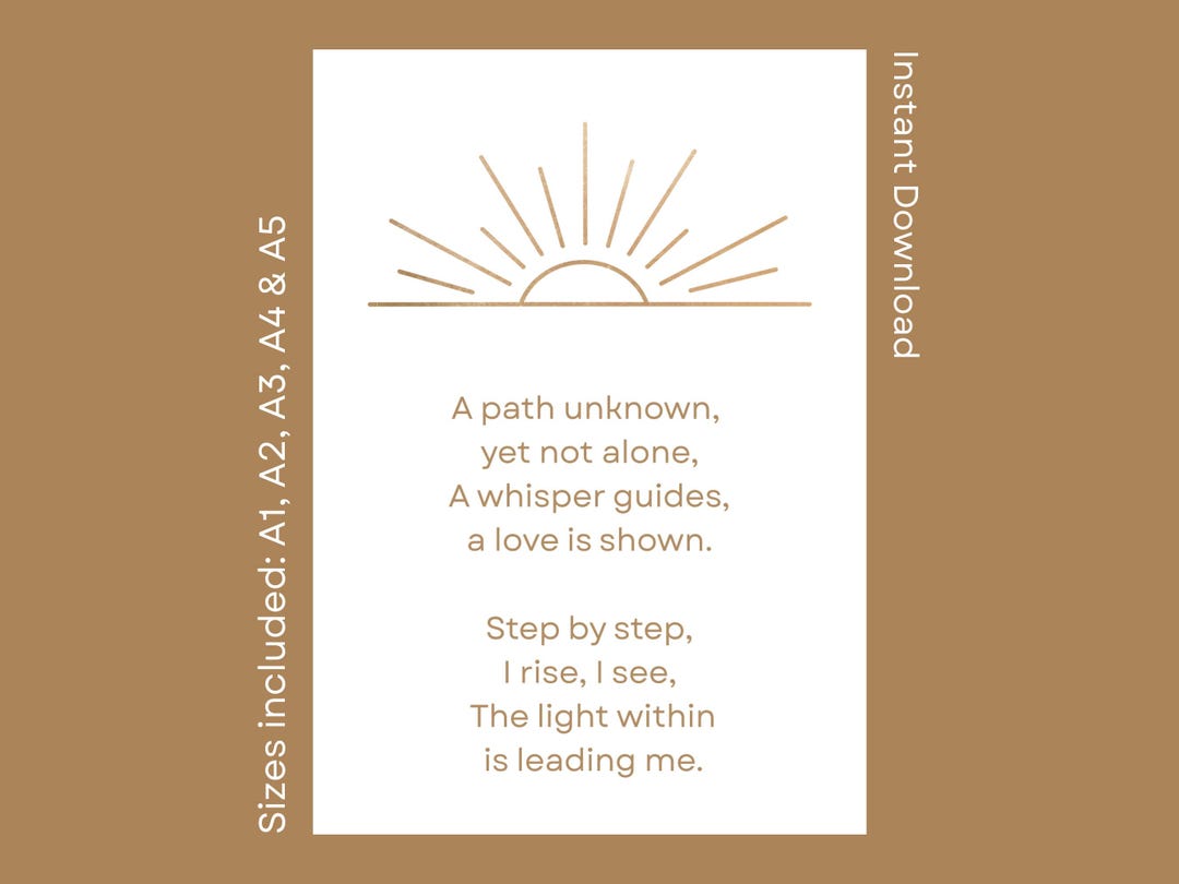 Spiritual Poem Printable Mindfulness Poem Instant Download ...