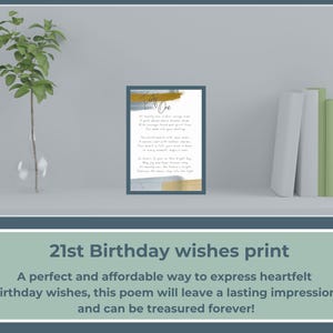 21st Birthday Poem Print Birthday Poems for Her Poem Print for Him Poem ...