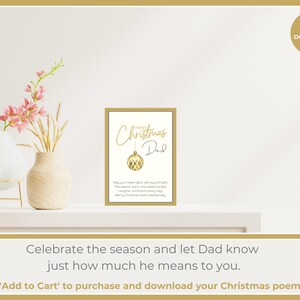 Christmas Poem Merry Christmas Dad Poem Print Christmas Poem for Dad ...