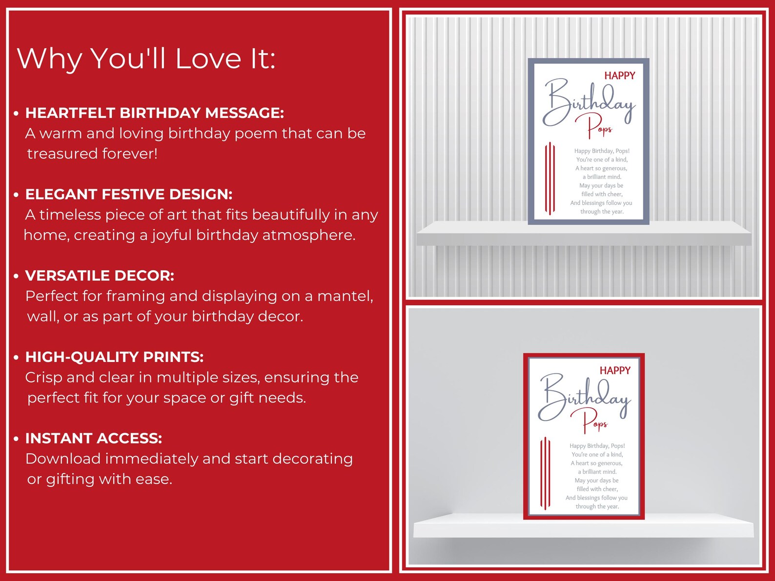 Loving Birthday Poem for Pops Perfect Gift to Show Pops How Much He is ...