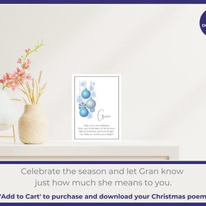 Christmas Poem Print Merry Christmas Poem for Gran Printable Christmas ...