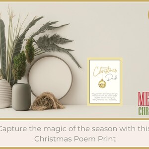 Christmas Poem Merry Christmas Dad Poem Print Christmas Poem for Dad ...
