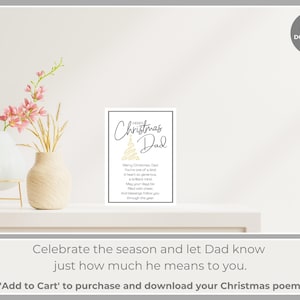 Christmas Poem for Dad Christmas Poem Print Merry Christmas Dad Poems ...