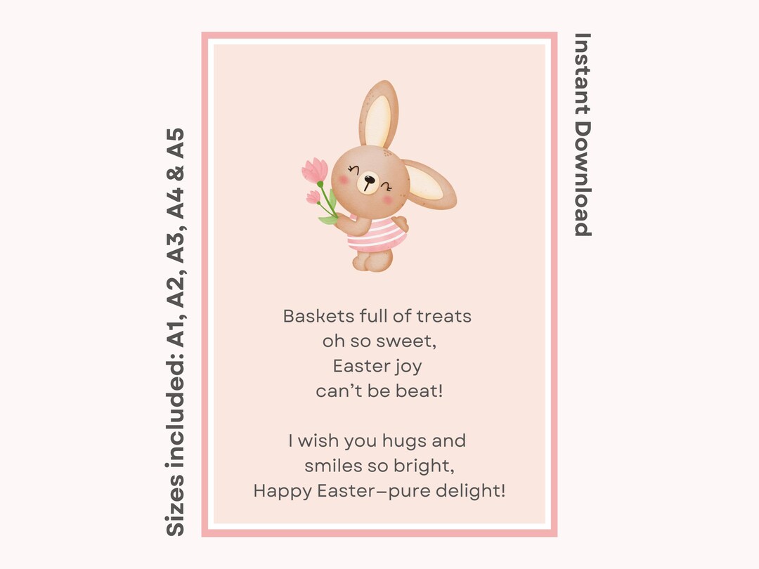 Easter Poem for Kids Printable Children's Rhyme Instant Download Gift ...
