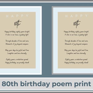 80th Birthday Poem Print Birthday Wishes Birthday Poems Printable Poem ...