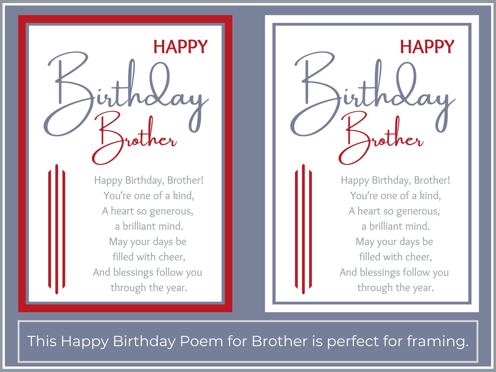 Printable Brother Birthday Poem Make Your Brother's Special Day ...