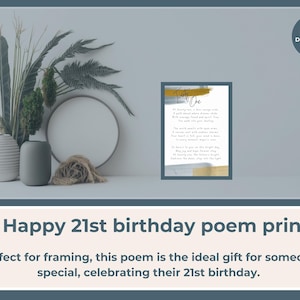 21st Birthday Poem Print Birthday Poems for Her Poem Print for Him Poem ...