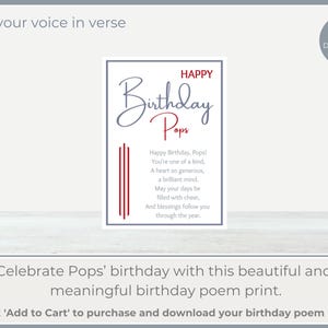 Loving Birthday Poem for Pops Perfect Gift to Show Pops How Much He is ...