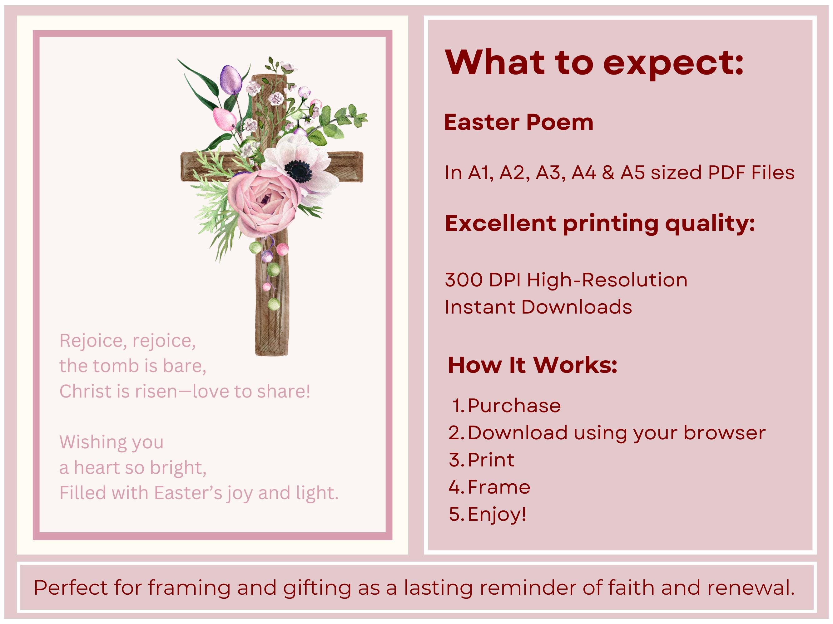 Christian Happy Easter Poem Printable Happy Easter Poem Instant ...