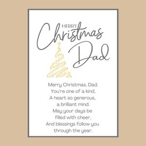 Christmas Poem for Dad Christmas Poem Print Merry Christmas Dad Poems ...