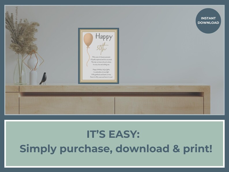 Happy 50th Birthday Poem Print Birthday Poems Printable Poem 50th ...