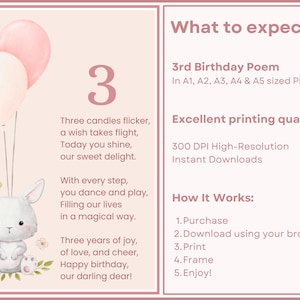 3rd Birthday Poem Printable Heartfelt Gift Instant Download - Etsy