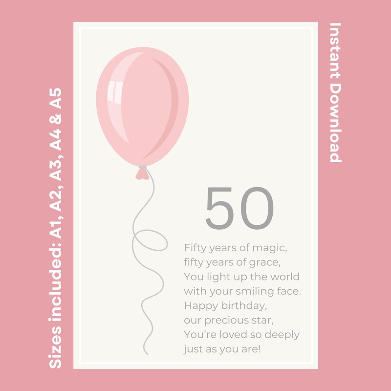 50th Birthday Poem for Daughter - Etsy