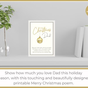 Christmas Poem Merry Christmas Dad Poem Print Christmas Poem for Dad ...