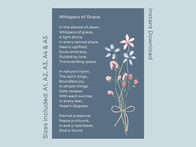 Christian Inspirational Poem Printable Instant Download Perfect as A ...