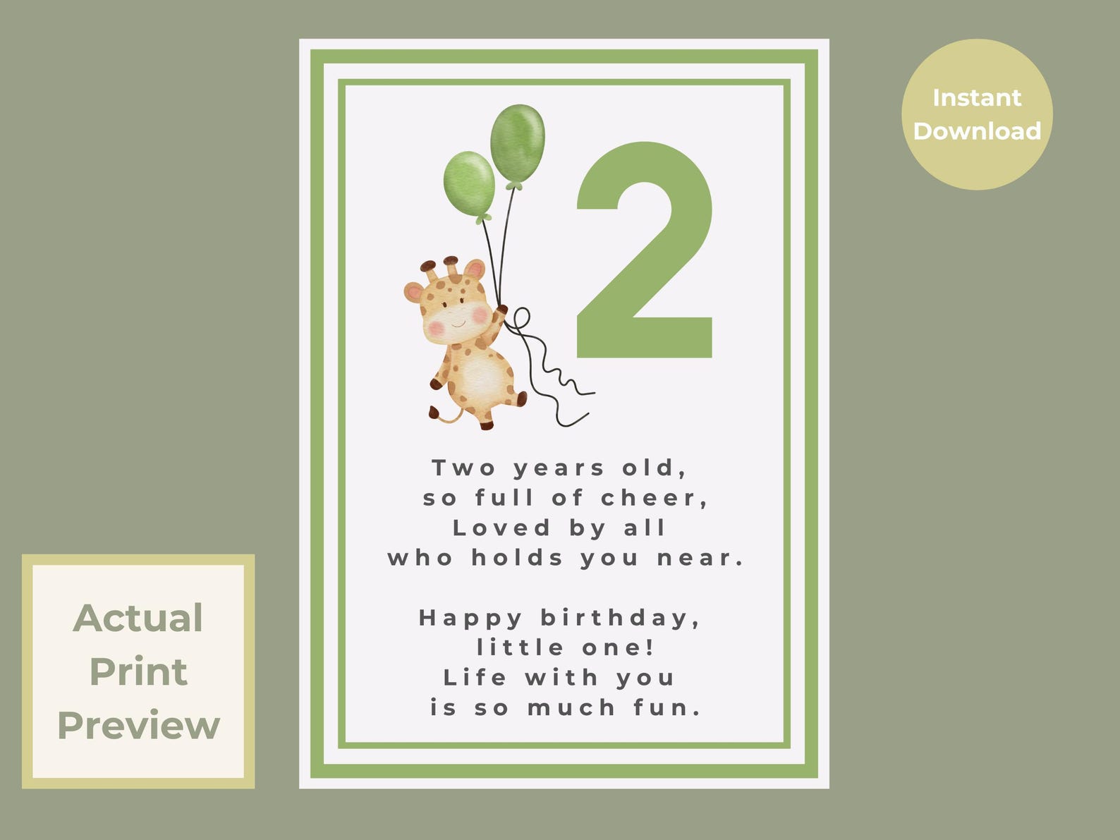 Cute Happy 2nd Birthday Poem Printable for Little Boy Mommy Can ...