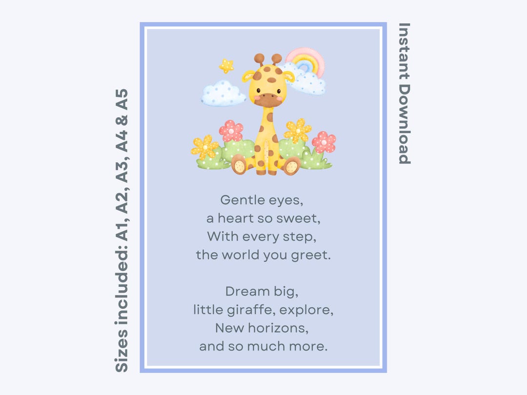 Inspirational Children's Rhyme Printable Instant Download Adorable ...
