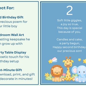 Happy Second Birthday Poem for Son 2nd Birthday Quotes Printable ...