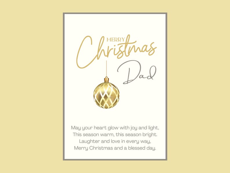 Christmas Poem Merry Christmas Dad Poem Print Christmas Poem for Dad ...