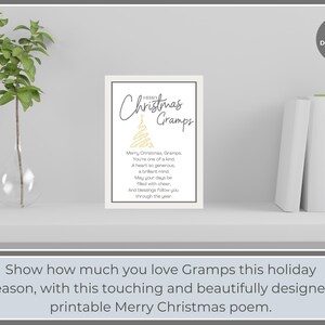 Christmas Poem for Gramps Christmas Poem Print Merry Christmas Gramps ...