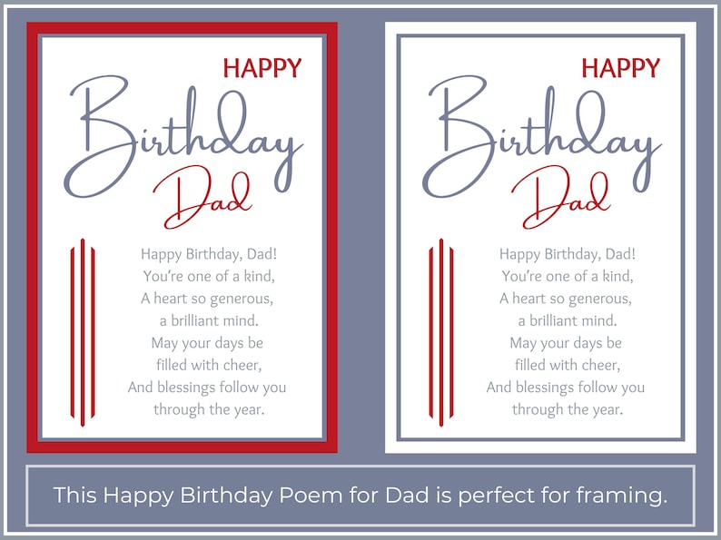 Dad Birthday Poems Happy Birthday Dad Poem Print Birthday Quotes Poems ...