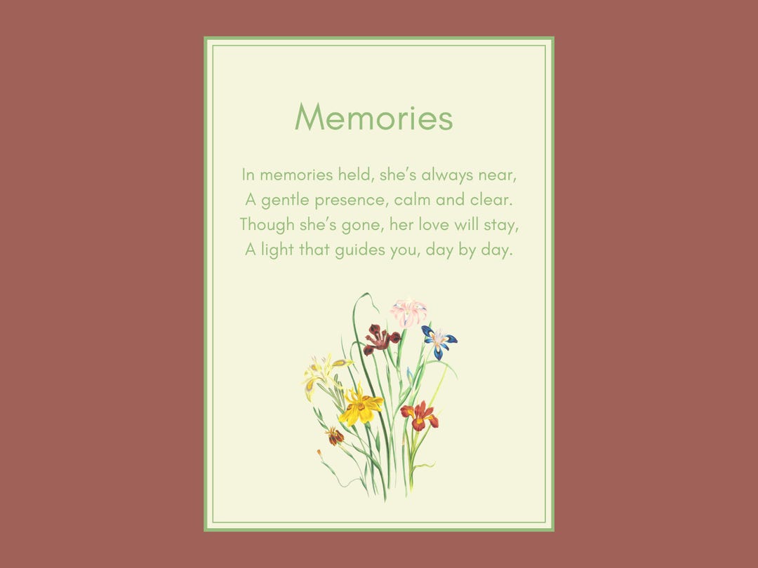 Beerdigung Gedicht Printable Instant Download Sympathie Gedicht Worte ...