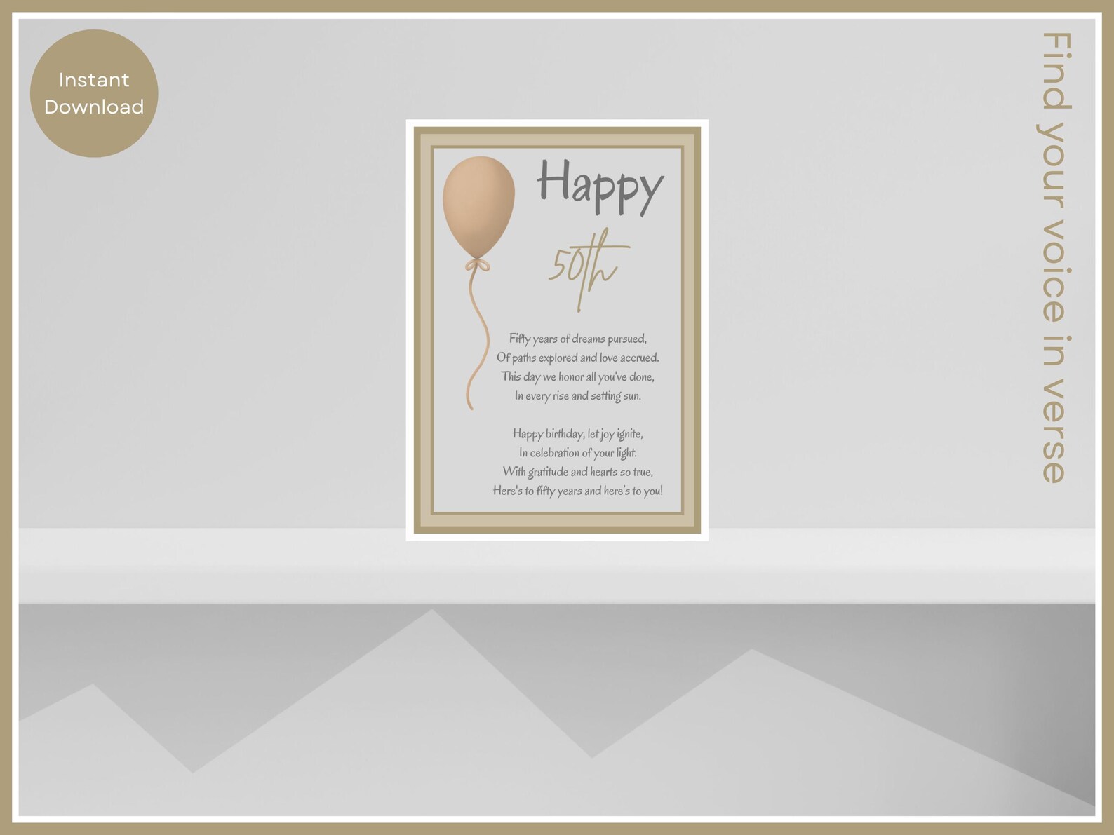 50th Birthday Poem Printable Milestone Gift Instant Download - Etsy