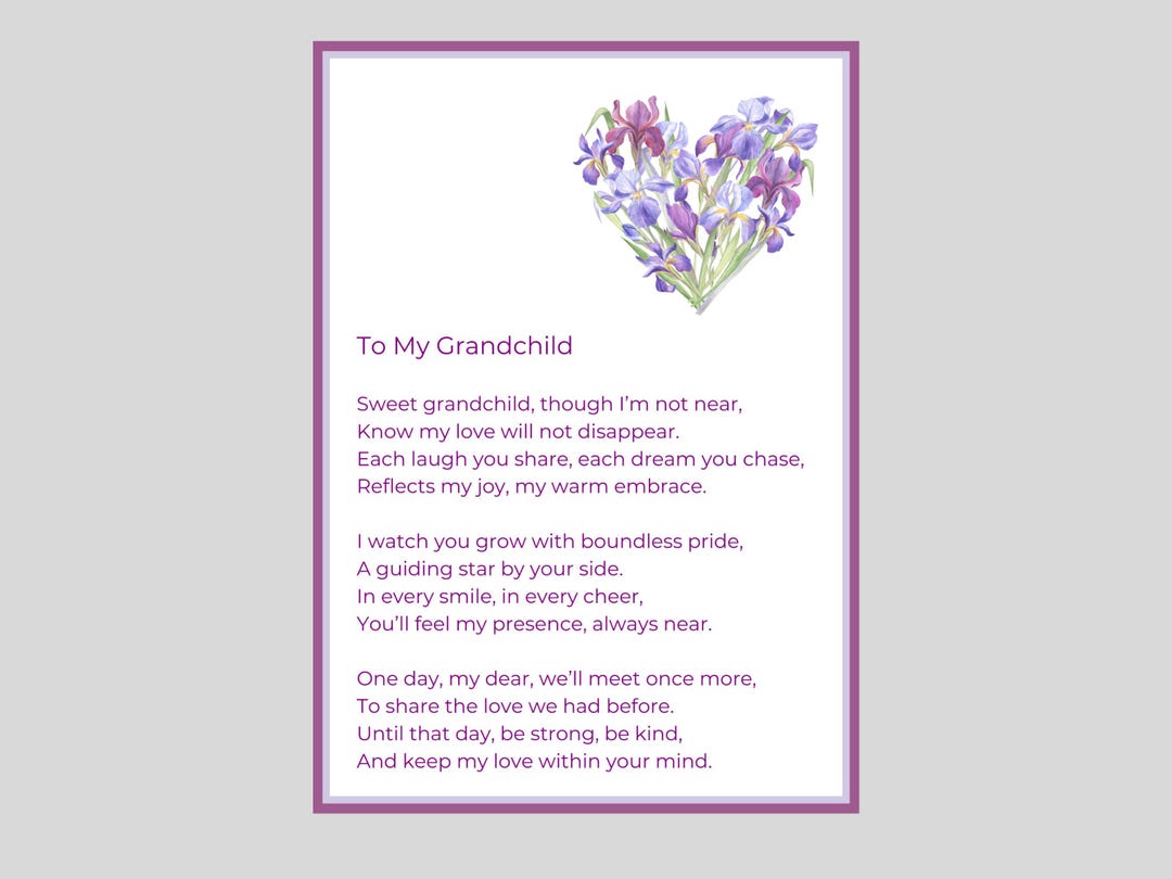 Funeral Poems for Grandmother or Grandfather "to My Grandchild" Healing ...