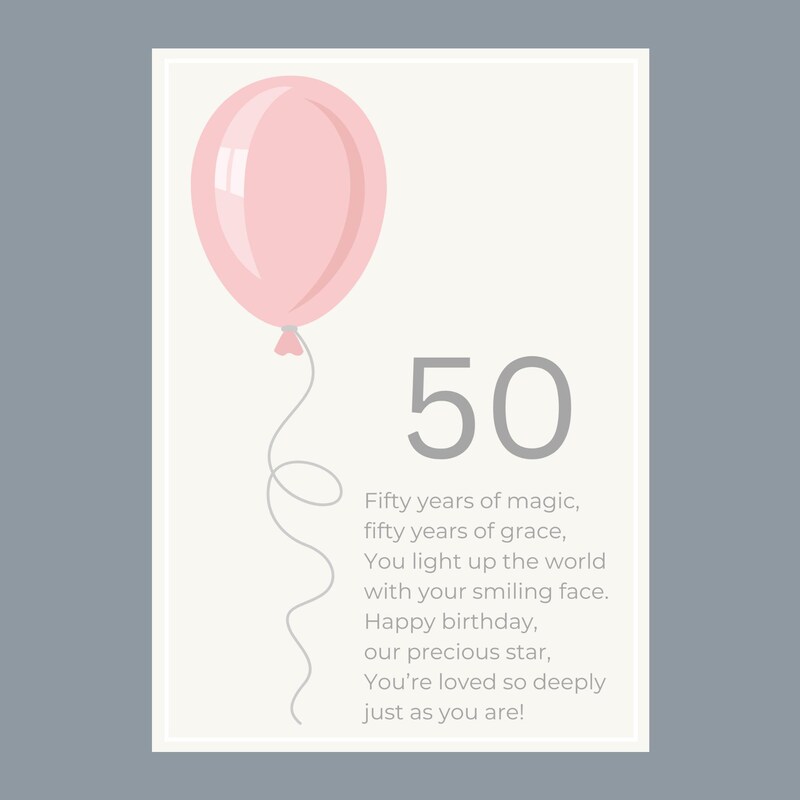50th Birthday Poem for Daughter - Etsy
