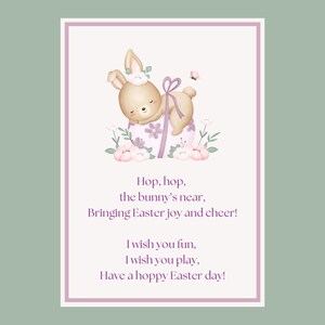 Children's Rhymes Happy Easter Poem Printable for Kids Instant Download ...