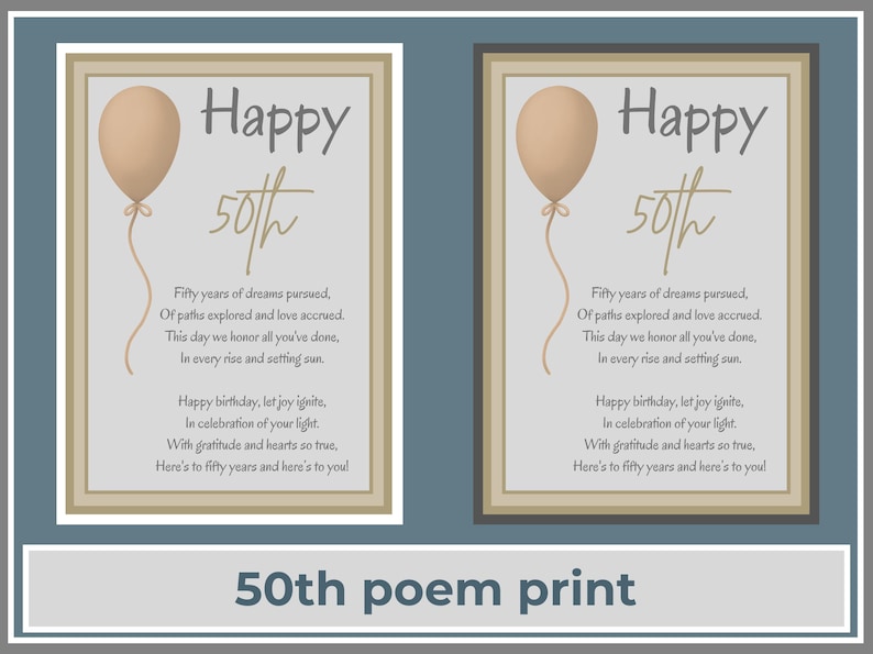Happy 50th Birthday Poem Print Birthday Poems Printable Poem 50th ...
