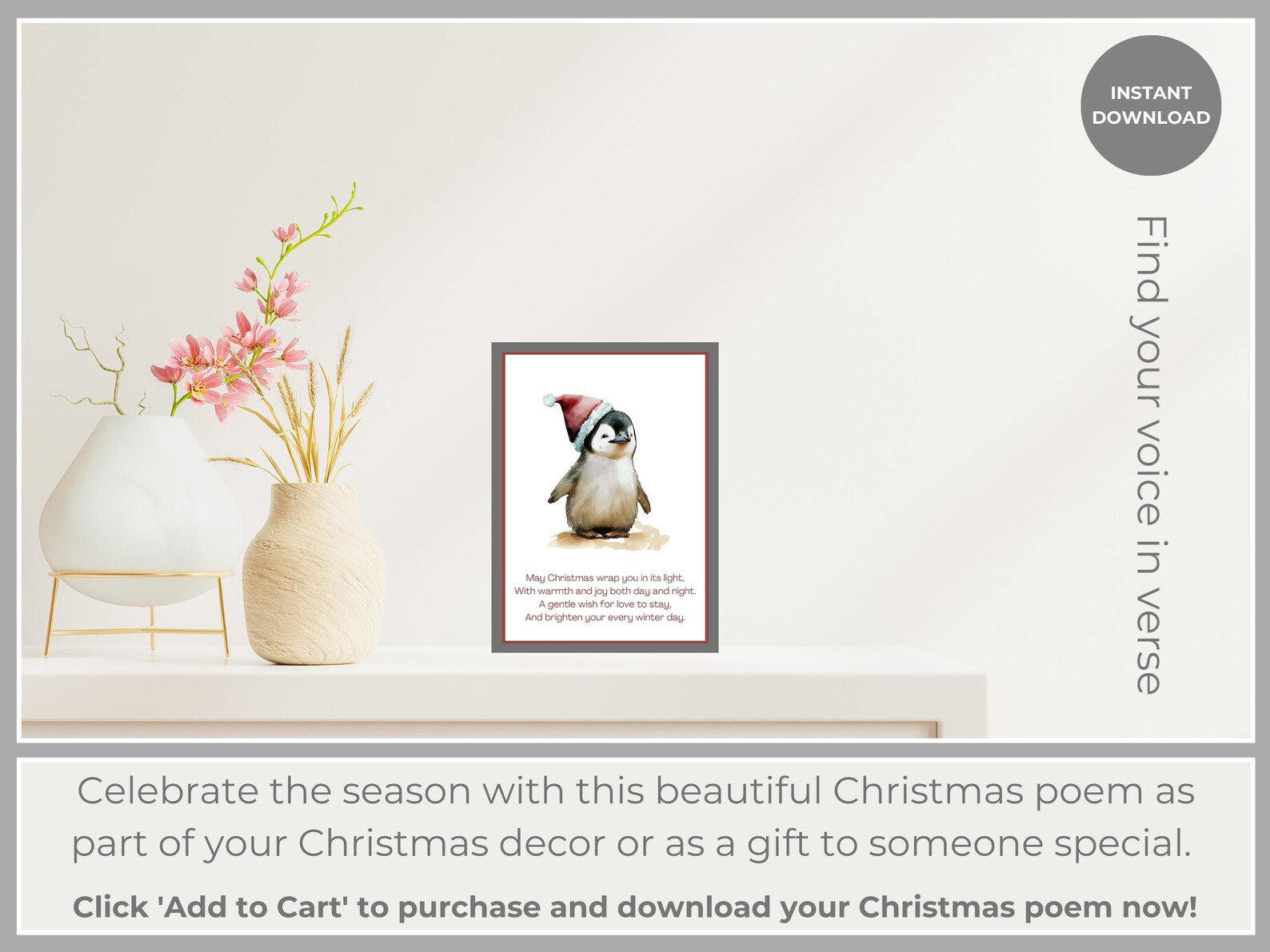 Christmas Poem Print may Christmas Wrap You Christmas Poetry Xmas ...