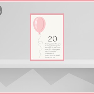 20th Birthday Poem Printable Heartfelt Gift Instant Download - Etsy