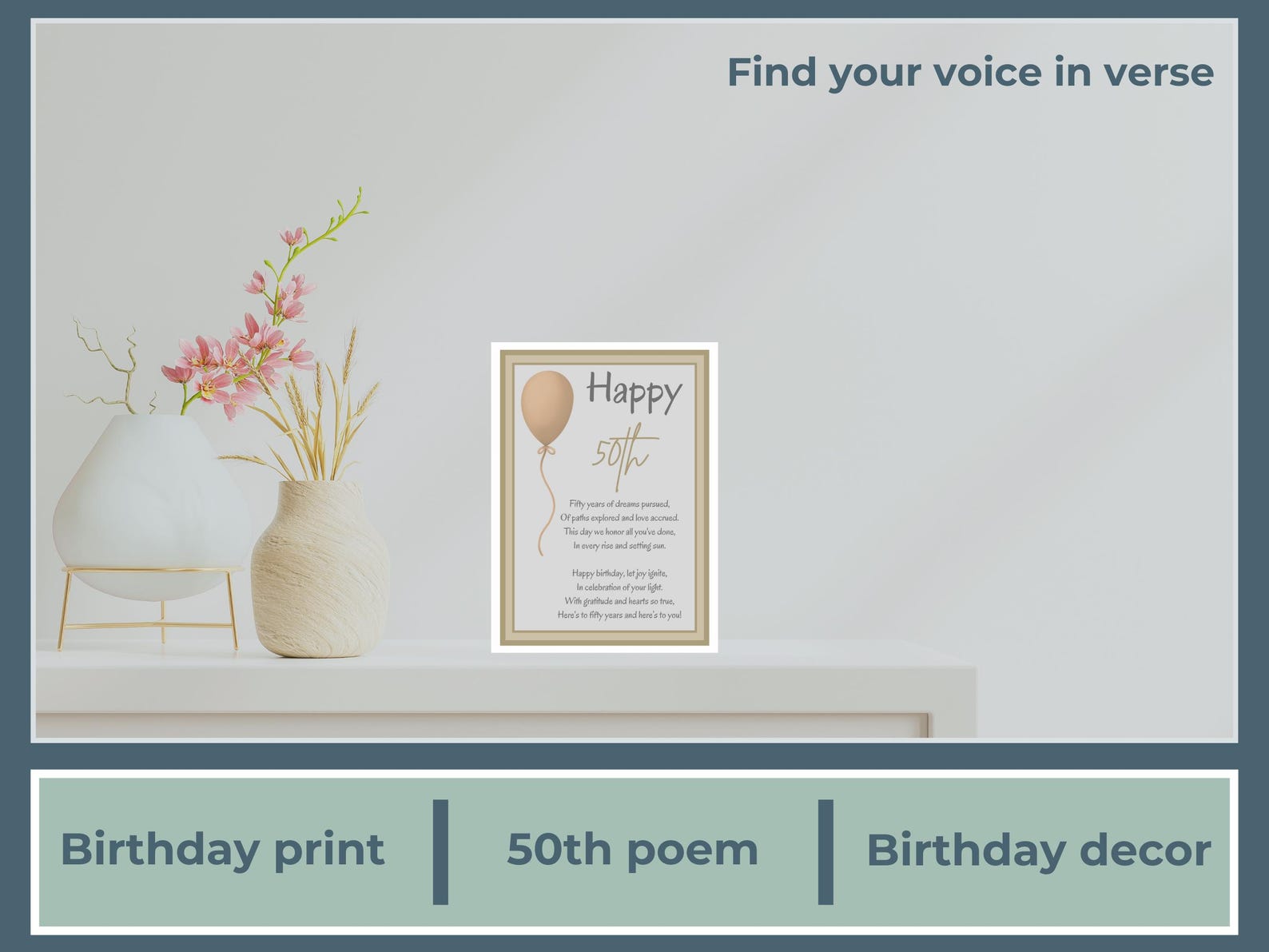 Happy 50th Birthday Poem Print Birthday Poems Printable Poem 50th ...
