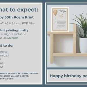 Happy 50th Birthday Poem Print Birthday Poems Printable Poem 50th ...