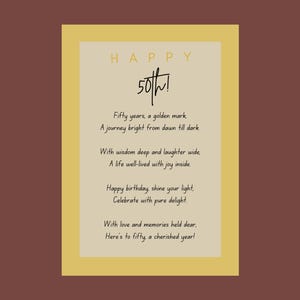 Happy 50th Birthday Poem for Father Mother Sister Brother Friend Wife ...