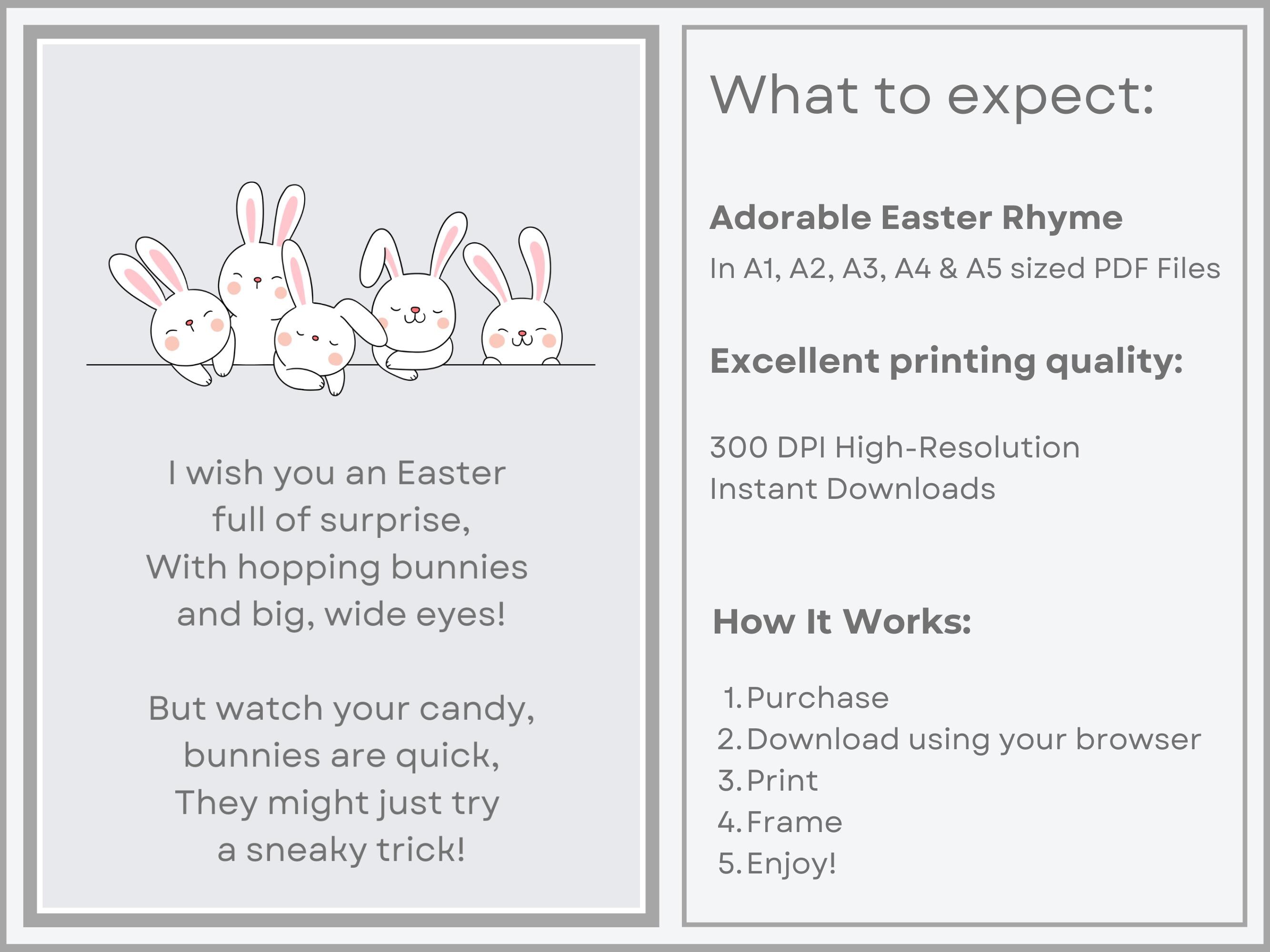 Funny Children's Rhymes Easter Poem Printable for Boys and Girls Easter ...